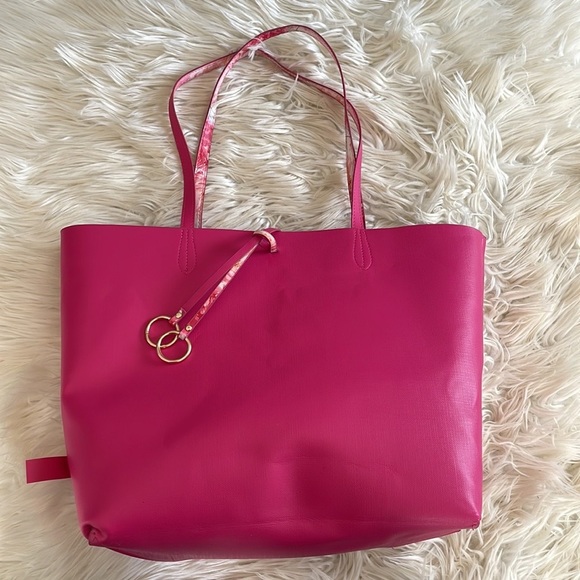 Bags | Stein Mart Floral Peony Pink Reversible Tote Purse Pocketbook ...